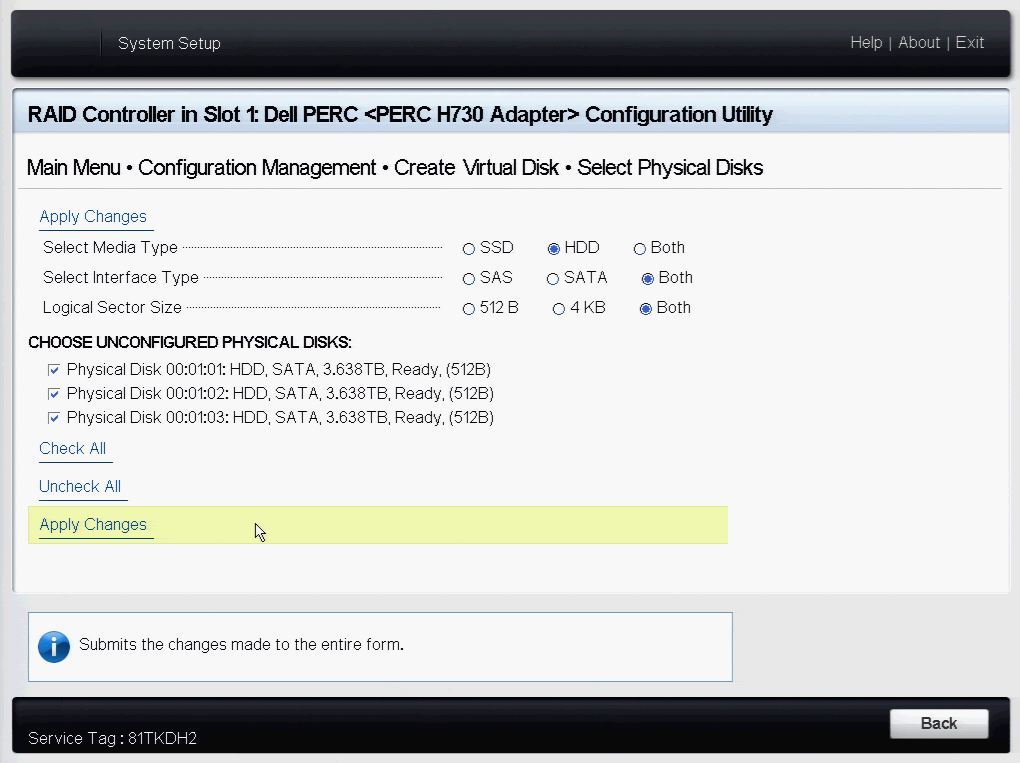 VxPro: Power and Flex Server RAID Configuration.