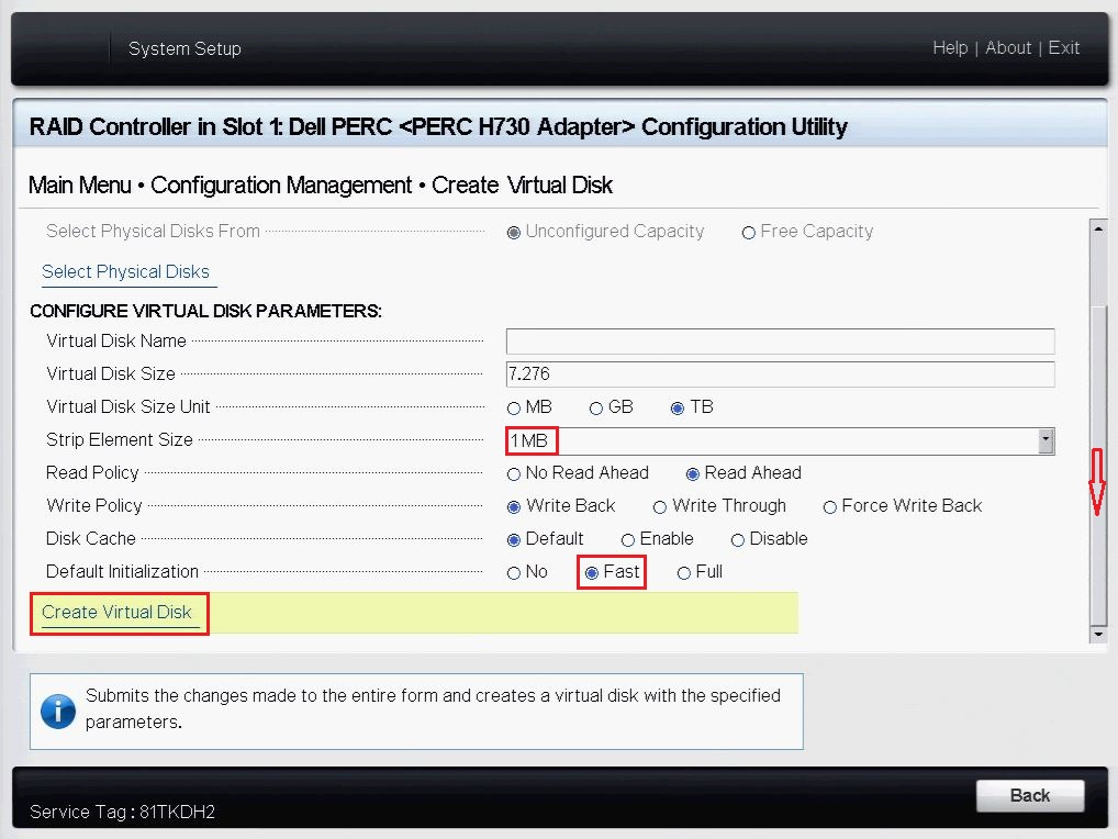 VxPro: Power and Flex Server RAID Configuration.