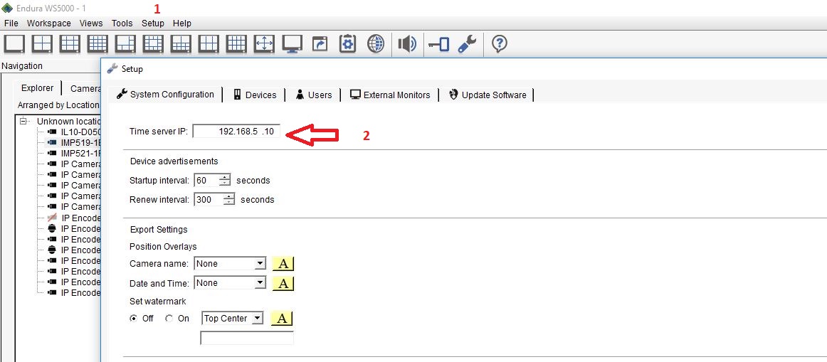 Unable to Change NTP Address on Cameras When SM5000 Online