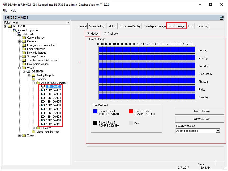 How to configure motion recording on a DigitalSentry system.