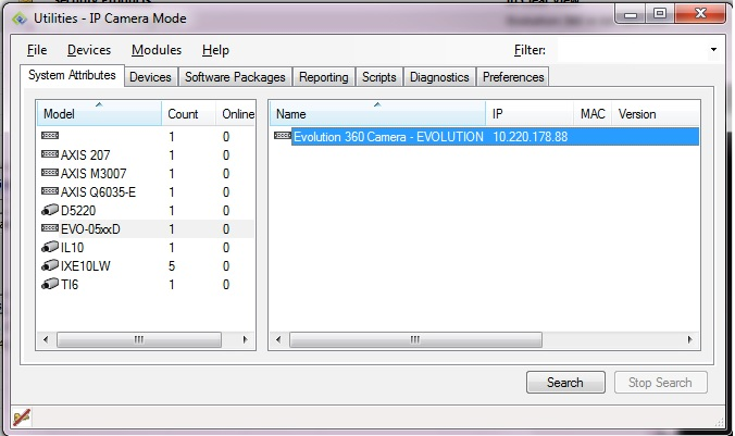 How do I find The EVO Series Oncam Grandeye Cameras on my network?