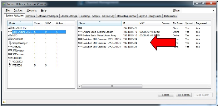 How do I find The EVO Series Oncam Grandeye Cameras on my network?