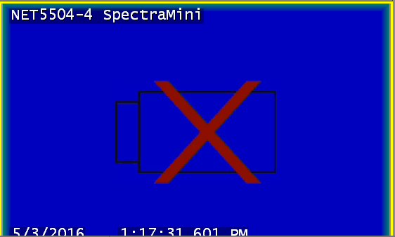 What Does a Blue Screen with a Red X mean on a Pelco Encoder?