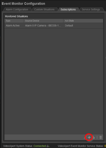 Creating an Alarm on a Camera through the Event Monitor Configuration Tool