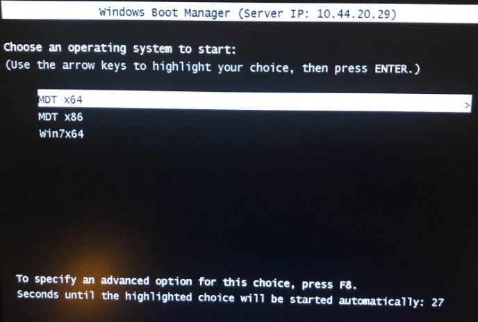 VxPro server boots to the message "Windows Boot Manager - Choose an ...