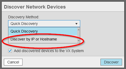 VxToolbox Advanced Discovery by IP Address