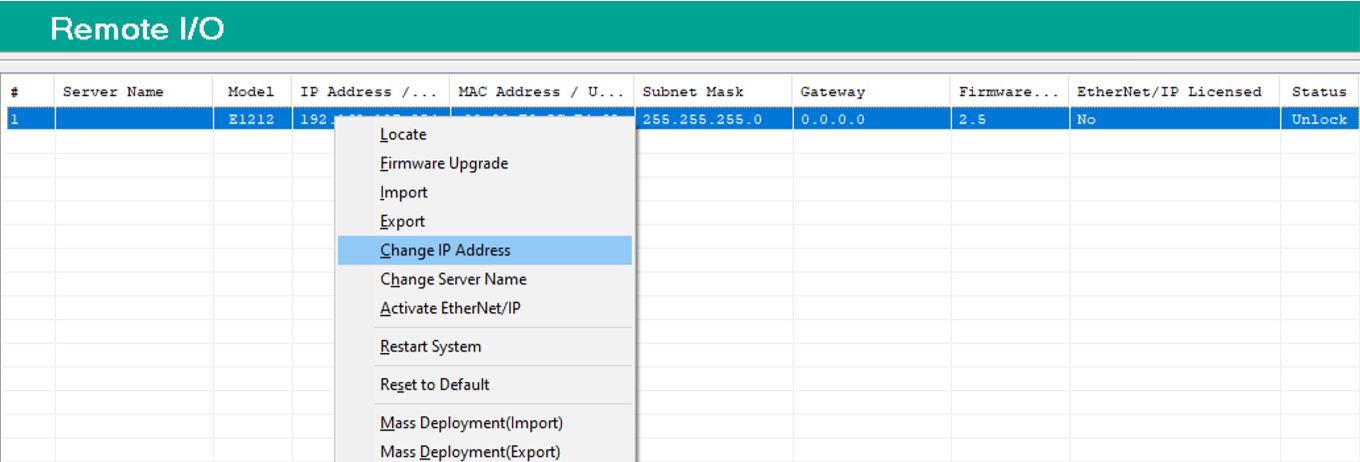 Assigning a static IP address to Moxa ioLogic E1212