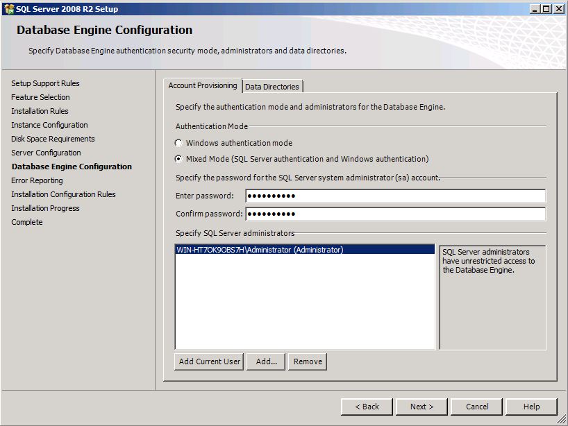 Manual Installation of Microsoft SQL Server 2008 R2 Express on the ...