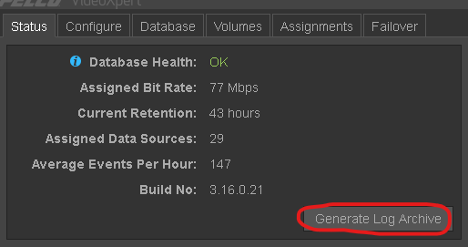 How to Pull Logs from Videoxpert Storage Server VxS