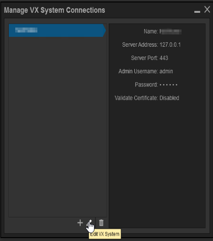 VideoXpert after Updating the admin Users Password Toolbox has Lost Connection
