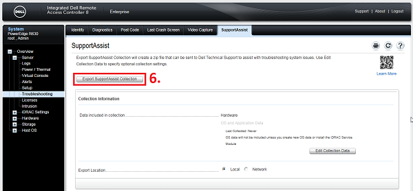 Dell Gathering Log Files (TSR) from iDRAC