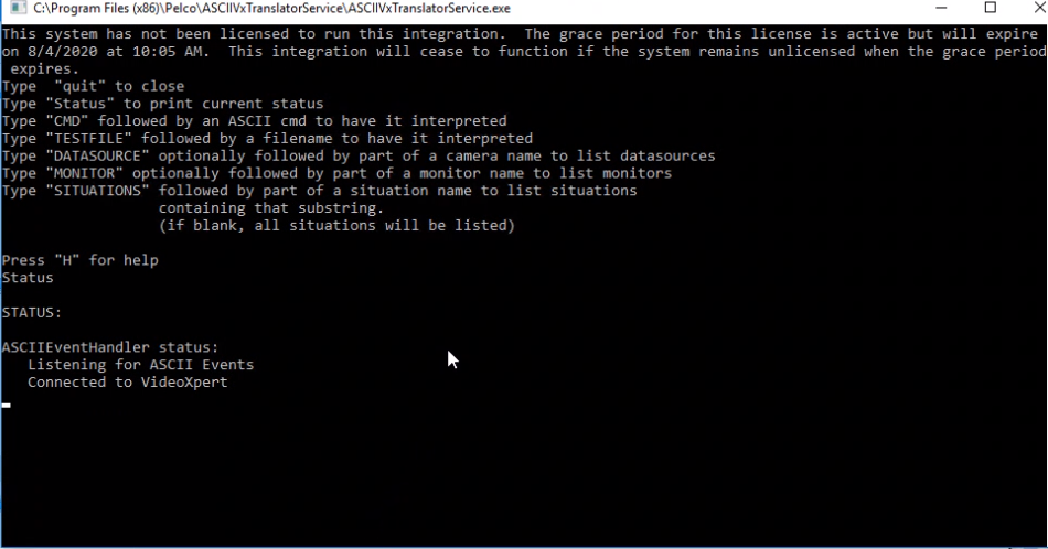 VideoXpert 3.x: ASCII / PLC Setup