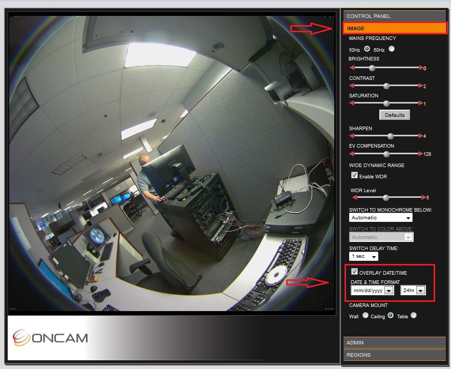How to access the on-screen display (OSD) in Pelco IP Cameras