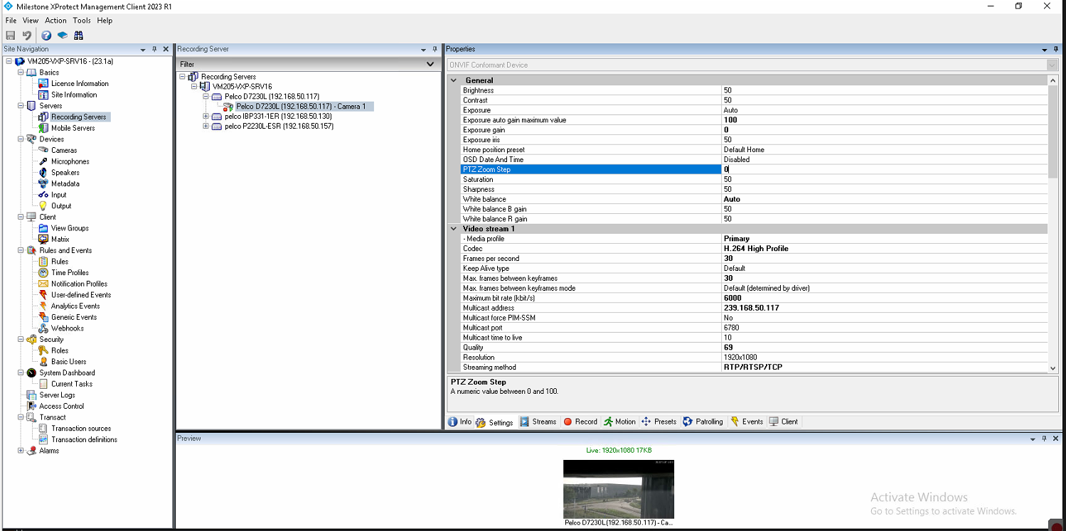 Uncontrollable Zoom on Spectra 7 cameras when connected to a Milestone VMS