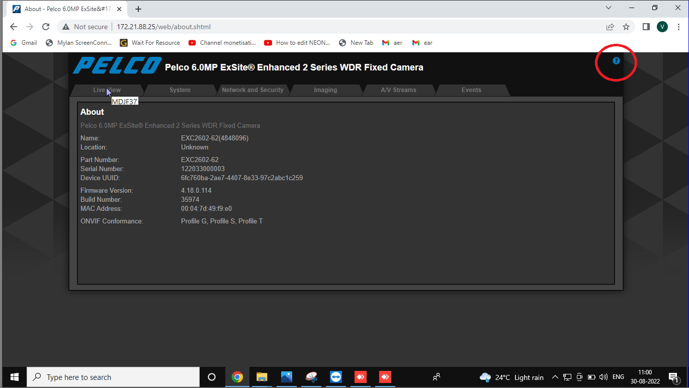 ExSite Enhanced 2 Compact-How to check Serial No and MAC Address of the ...