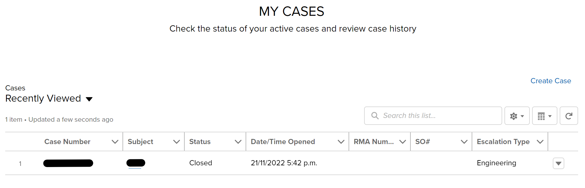 How to Track Opened Support Cases