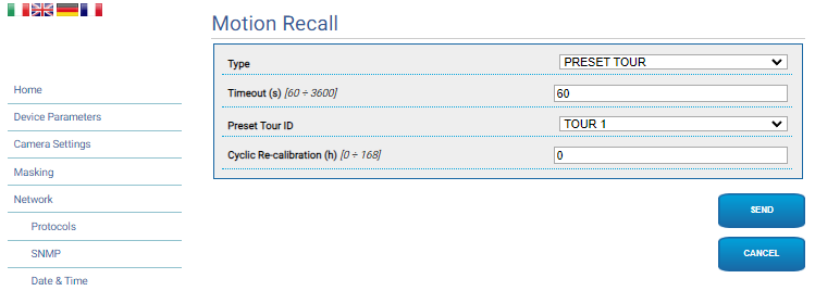 Videotec Videoencoder Preset Commands