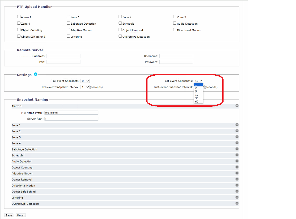 Sarix Pro3: Pre event and Post event Snapshot