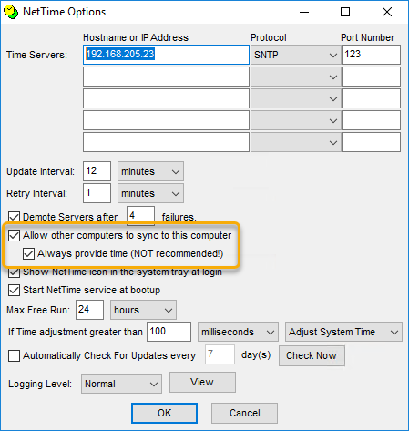 Configuration of NetTime for VideoXpert and DSSRV Systems