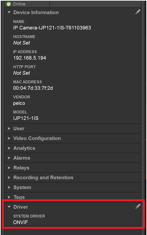 VideoXpert Add Camera with ONVIF driver
