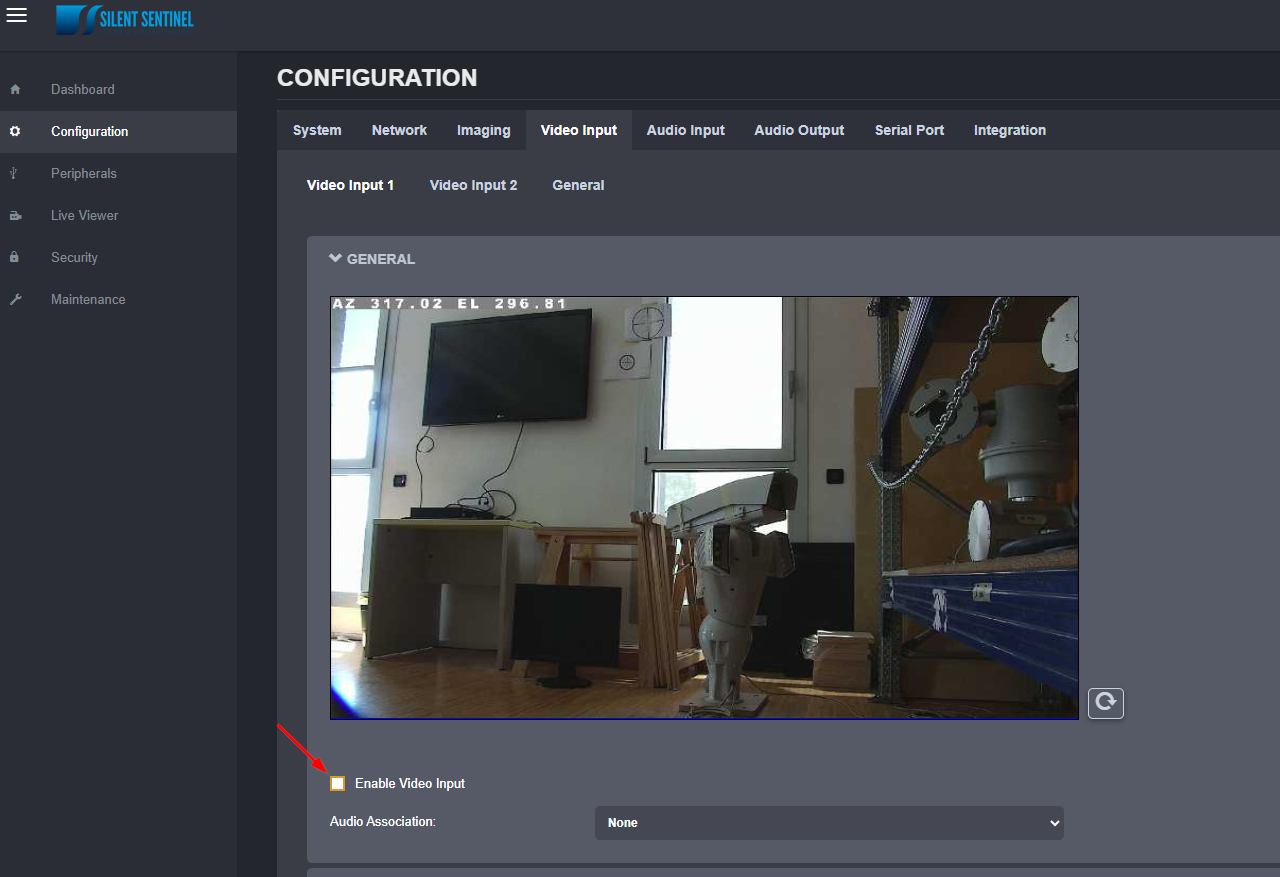Turn Off Thermal Video on Aeron